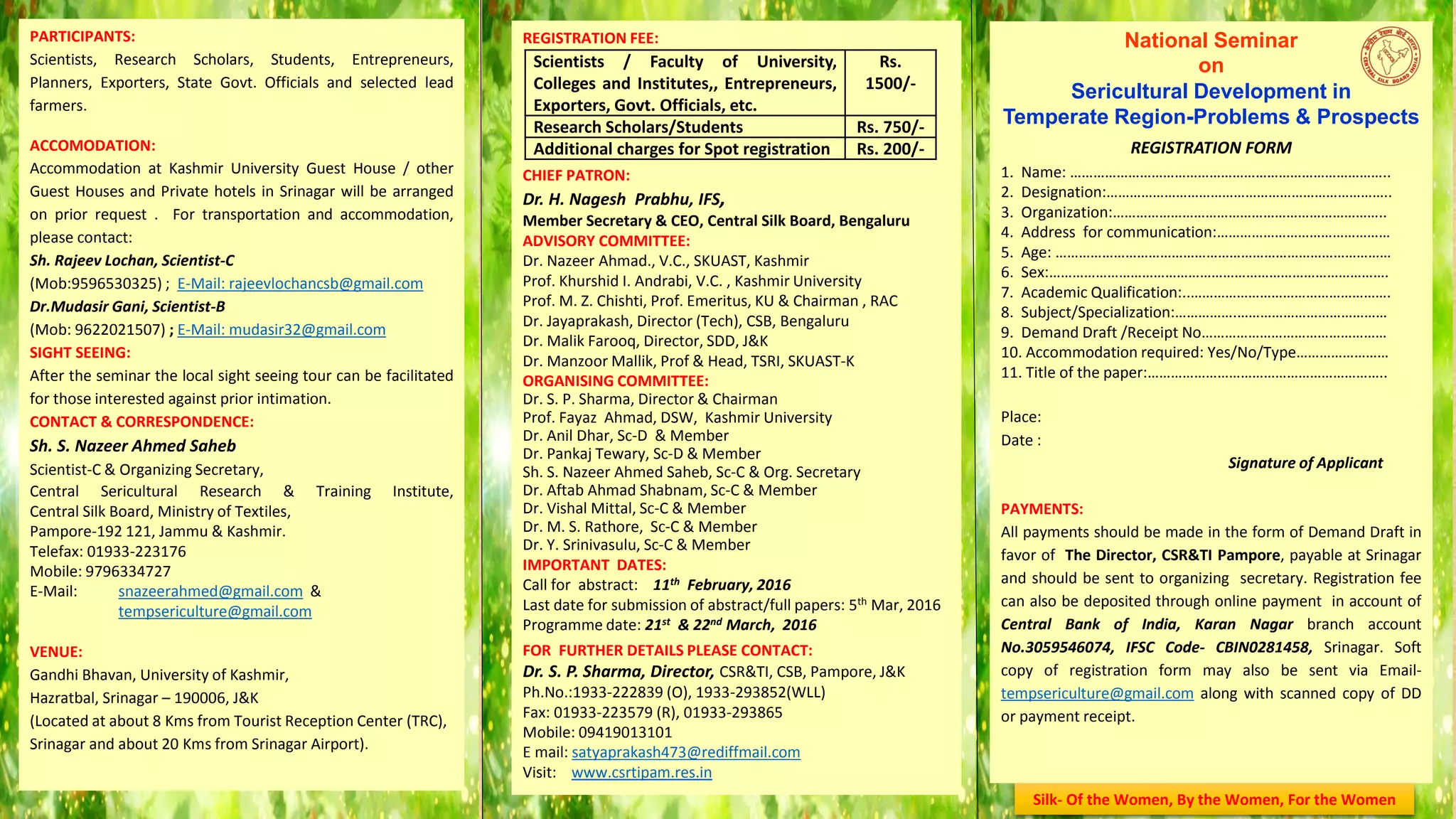 NATIONAL SEMINAR-BROCHURE-PAMPORE | PDF