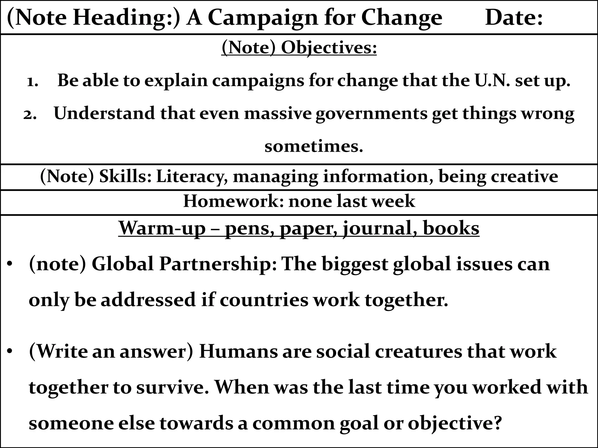 F 2 a campaign for change 1 mdg | PPTX