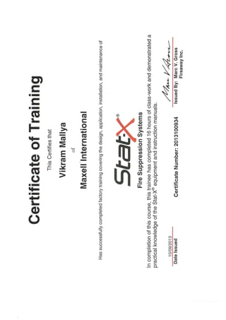 Stat-x certificate | PDF