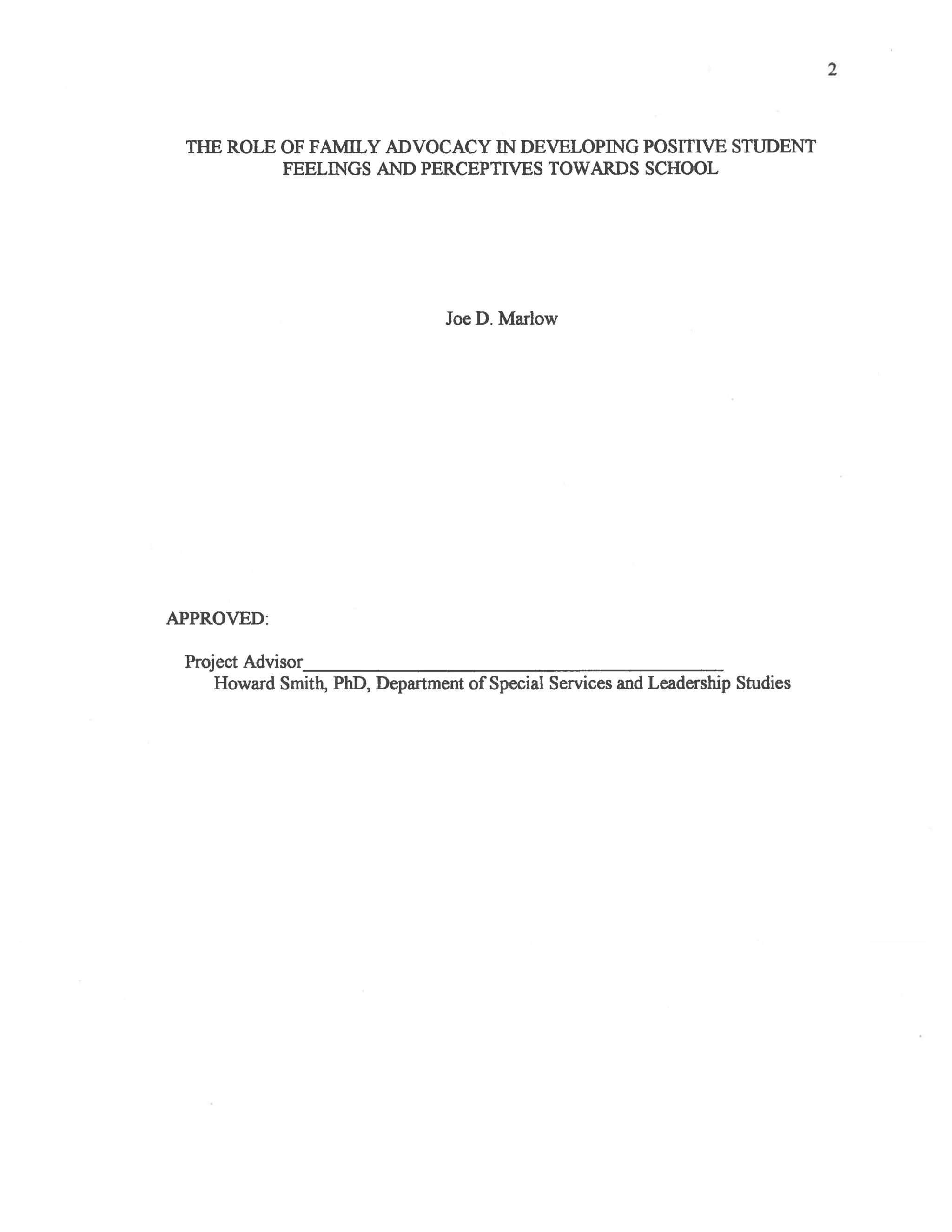 Role of Family Advocacy | PDF