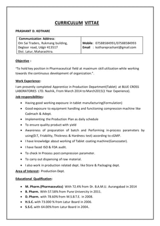 Prashant_kothare_cv | PDF