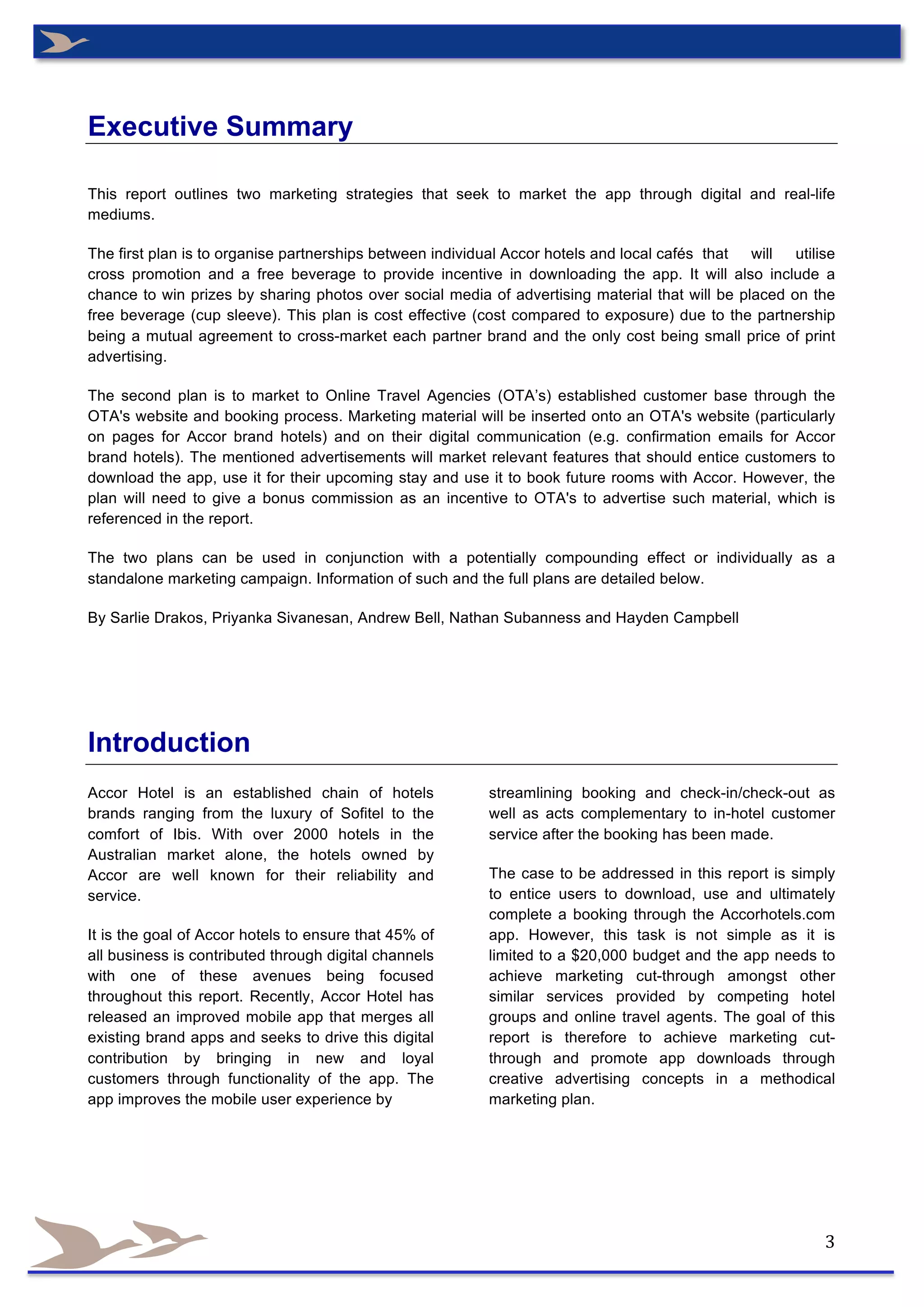 Accor Marketing Report with Appendix | PDF