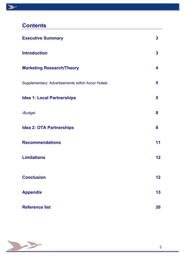 Accor Marketing Report with Appendix | PDF
