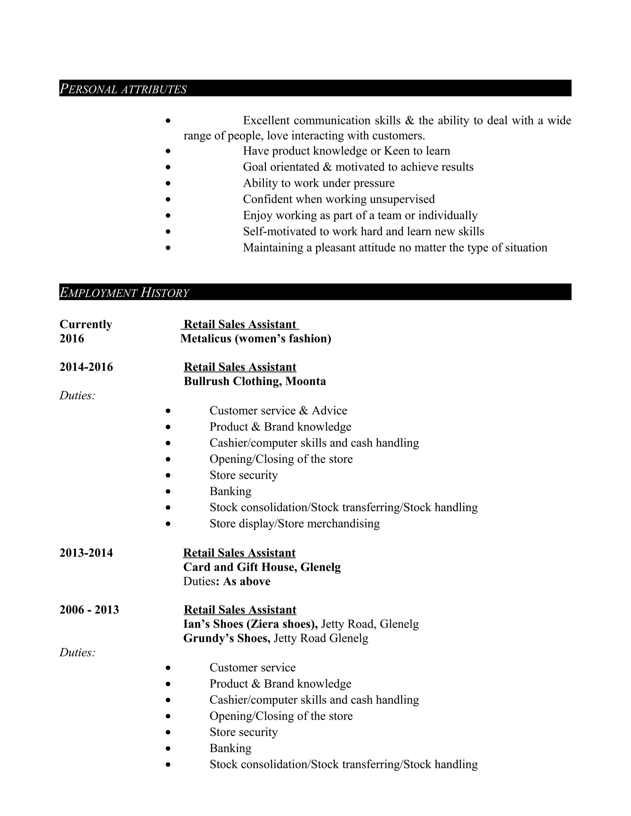 2016 up dated resume | DOC