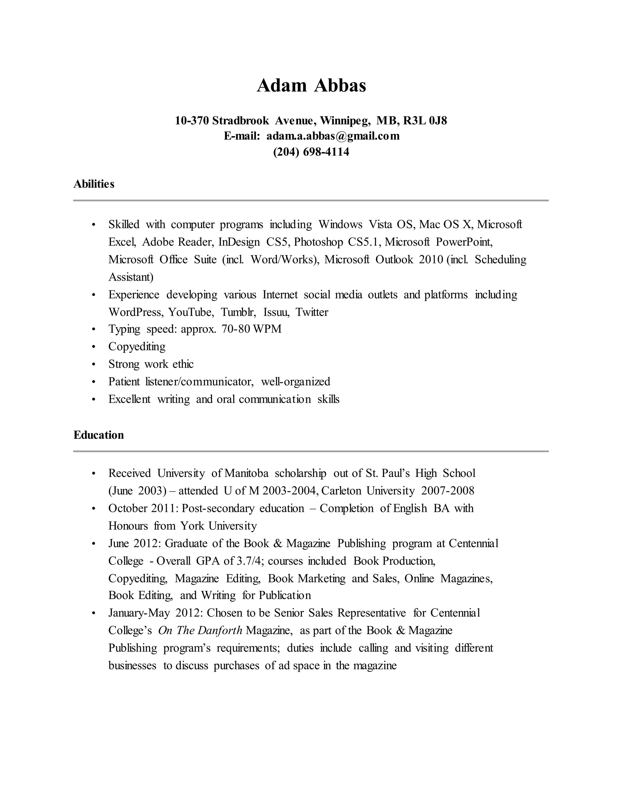 Adam Abbas Resume Jan 2016 | DOCX