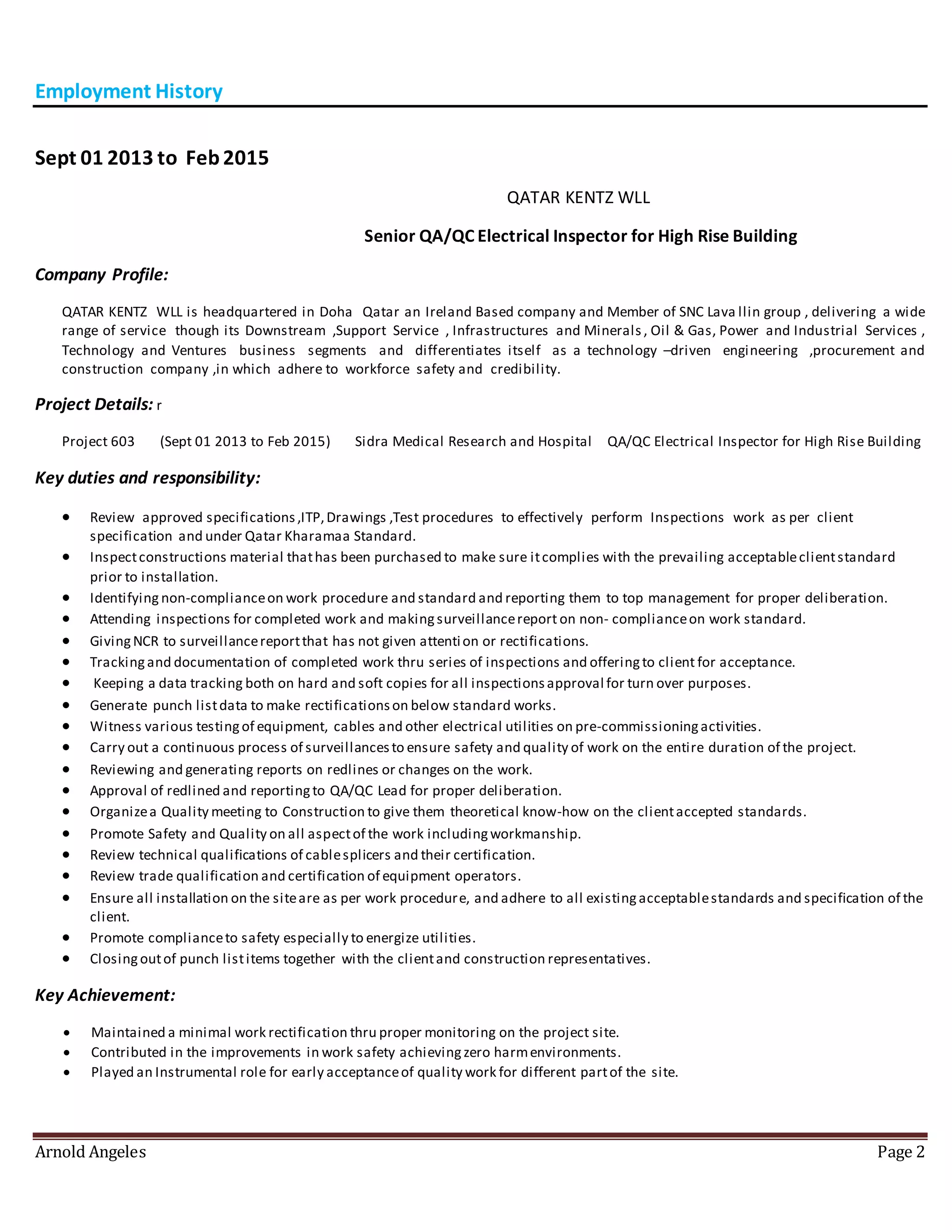 Resume Arnold Angeles | DOCX | Resume Writing and Advice | Job Search