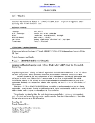 Vikash Kumar - Java Developer -1.6 years of exp | DOCX