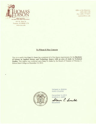 Bachelor Degree Letter | PDF