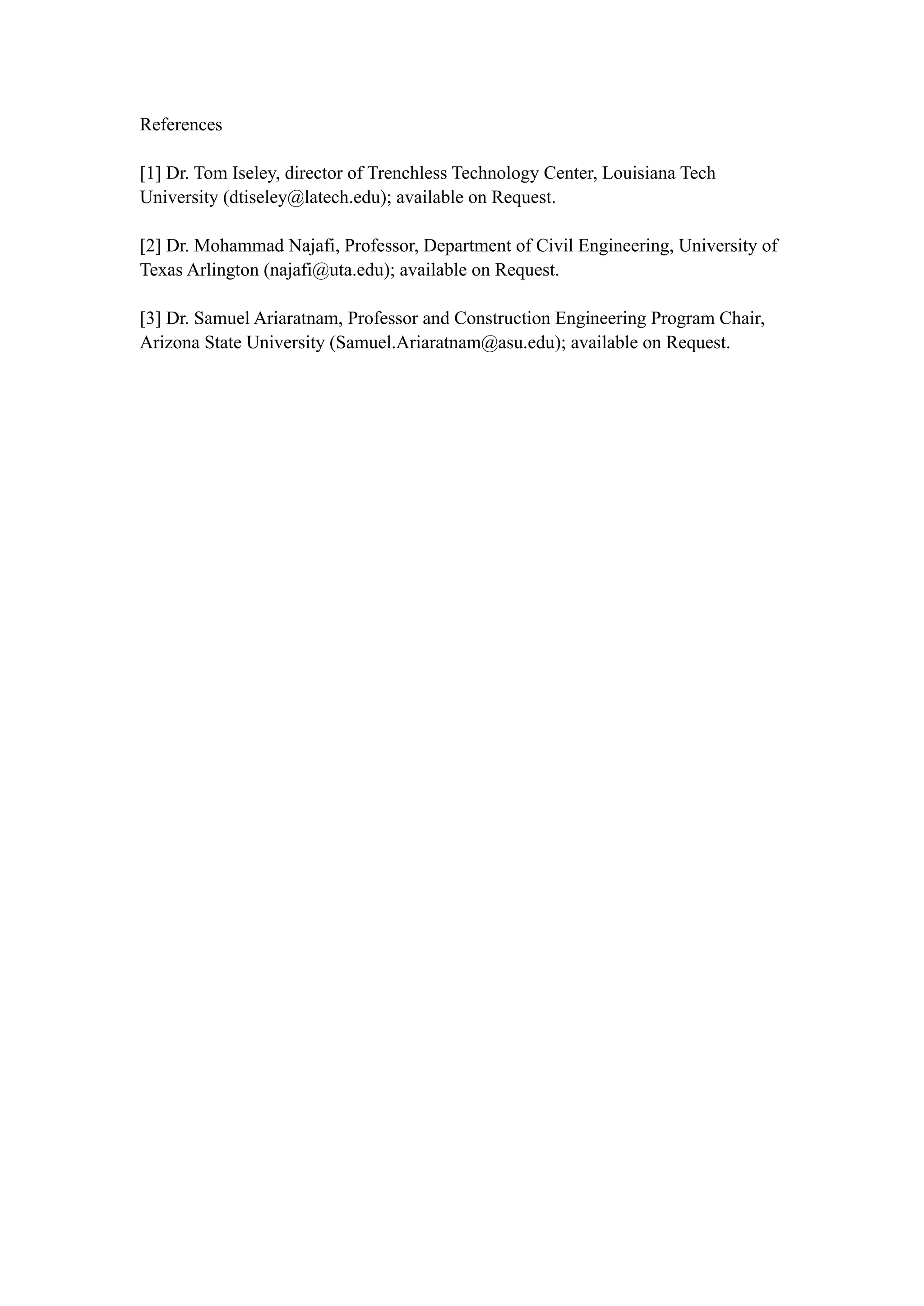 Names of at least three professional references | PDF