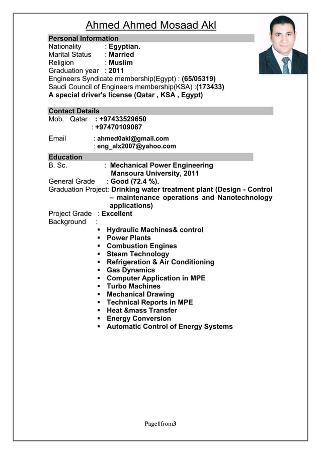 Mechanical Engineer CV | PDF | Civil Engineering Industry | Industries