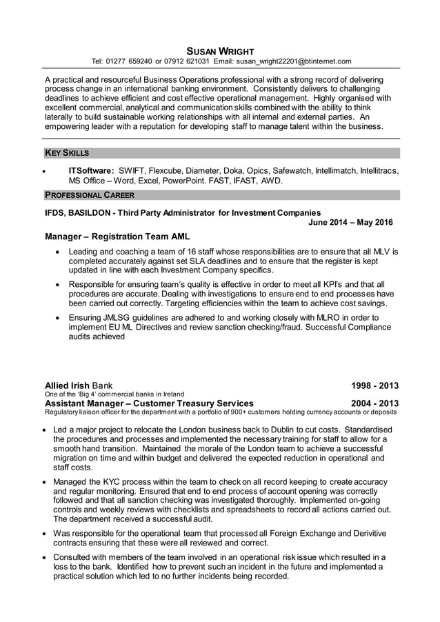 Susan Wright CV May 2016 | DOCX