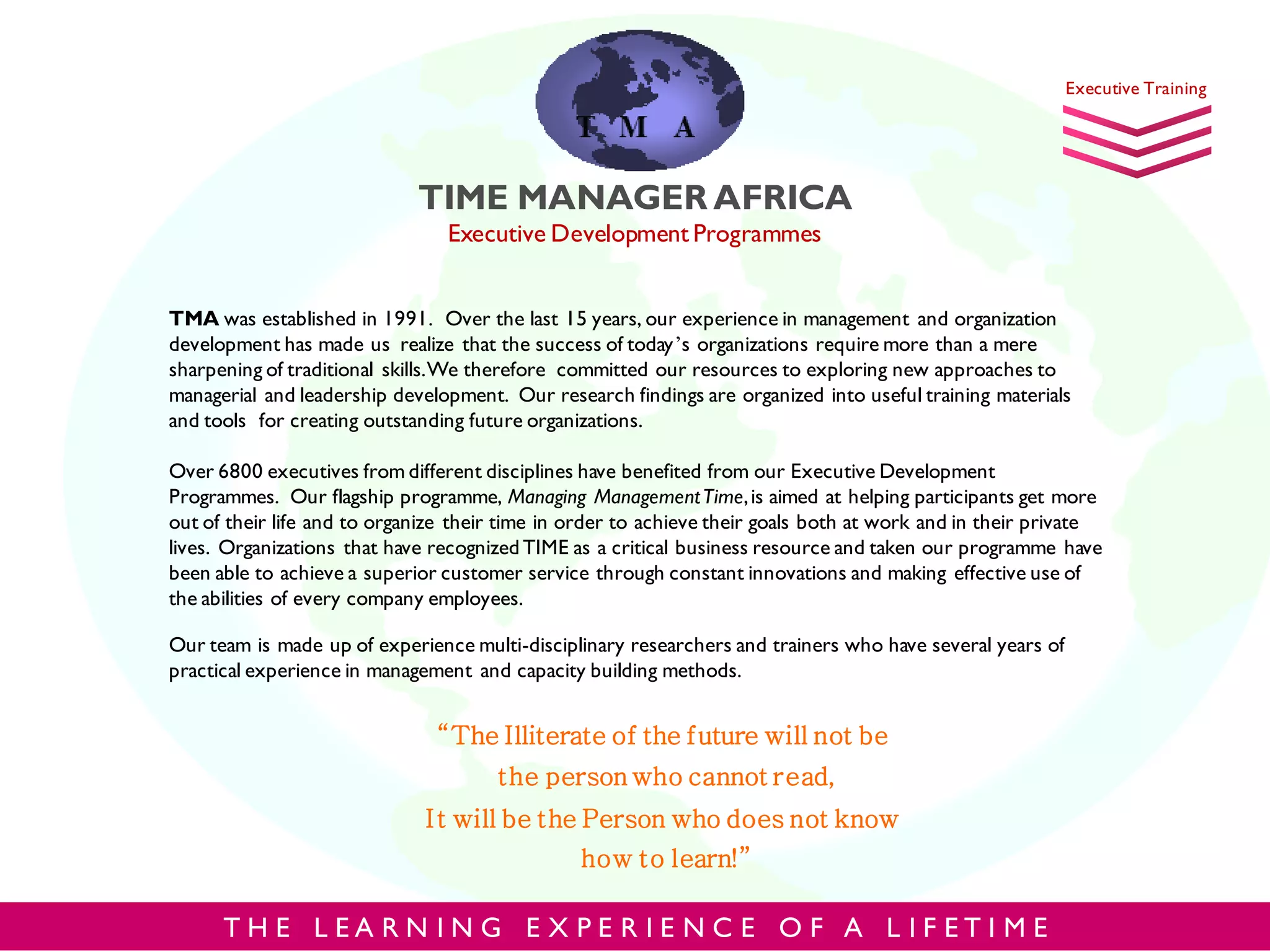 TMA TEAM BUILDING BROCHURE-2016 | PPT