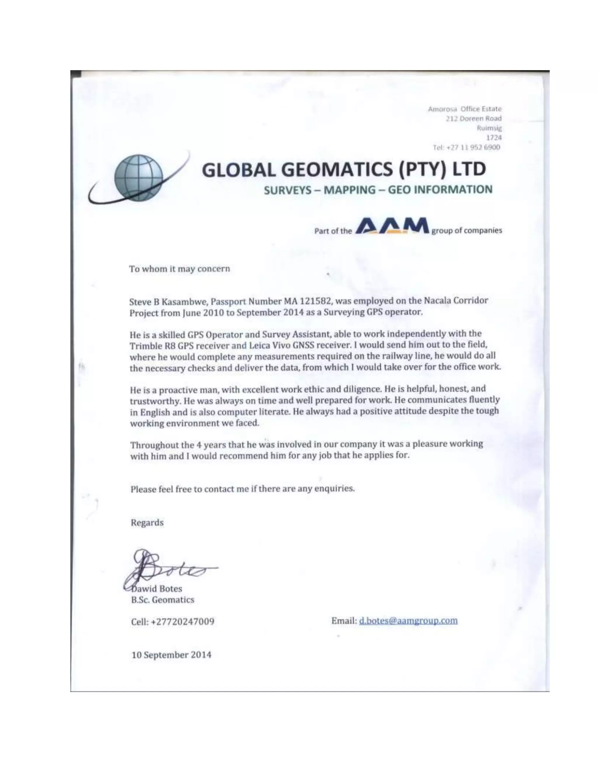 CV for blessings | DOCX