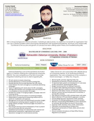 Resume Amjad Hussain | PDF