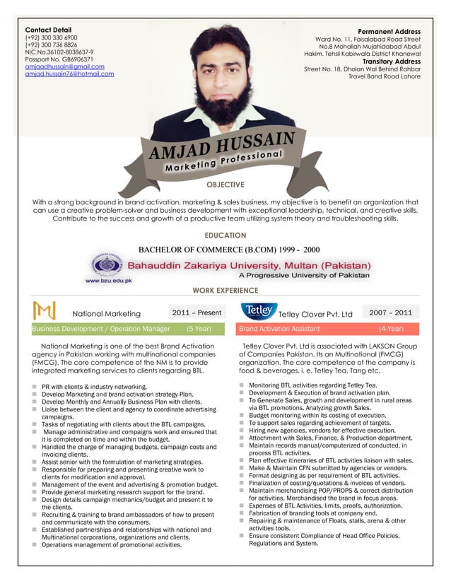Resume Amjad Hussain | PDF