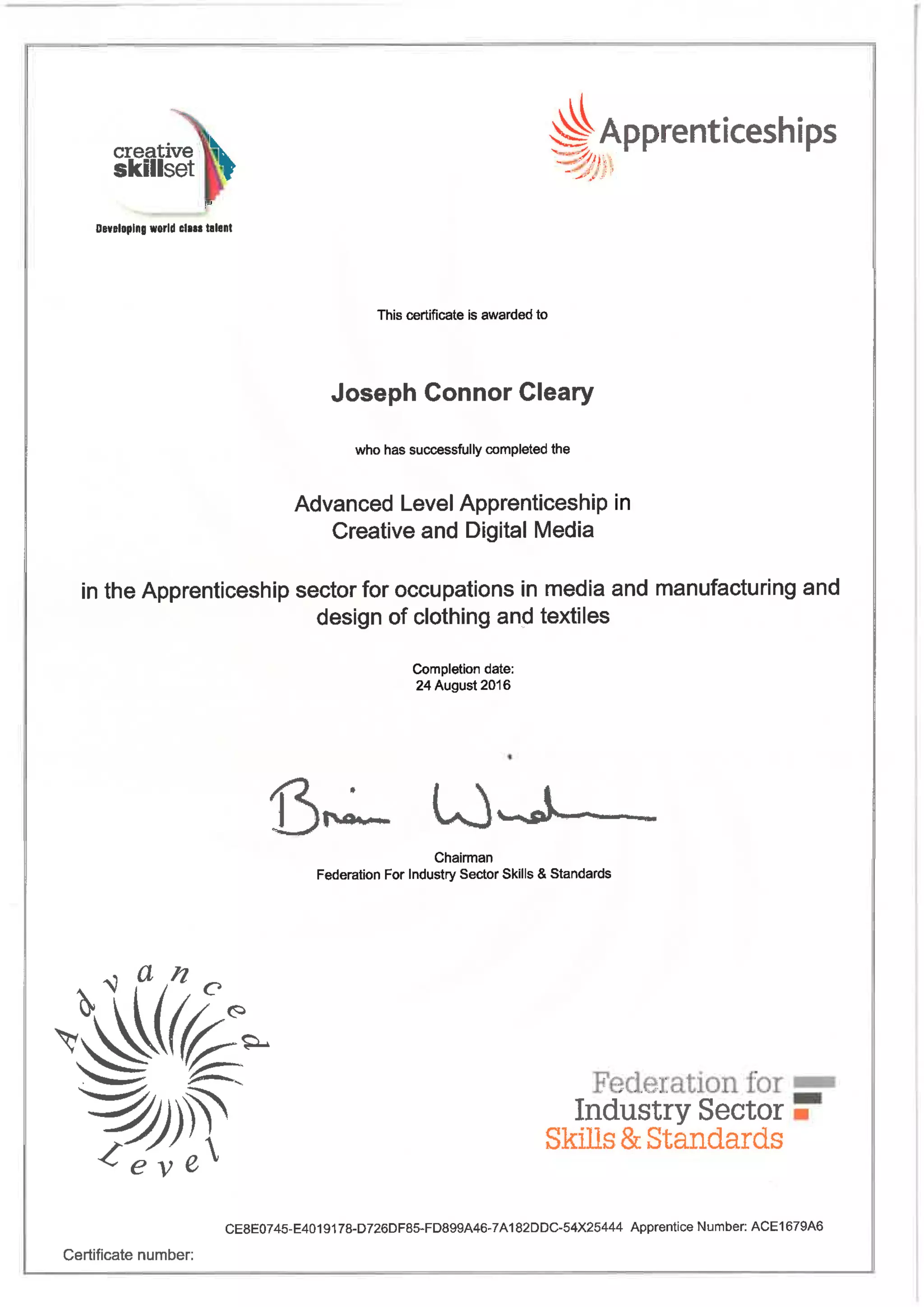 Joe Cleary Cert-Crea Dig Media | PDF