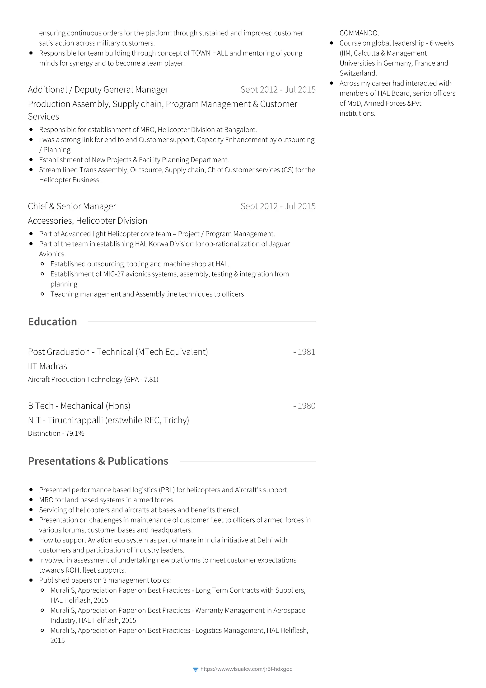 CV- Murali- Executive Dir | PDF