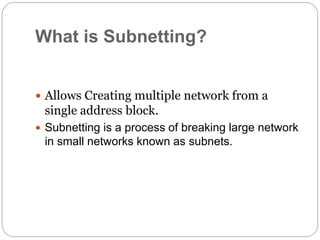 Subnetting Presentation | PPTX
