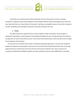 Business Plan.Yoga at The CORE Inst. | PDF