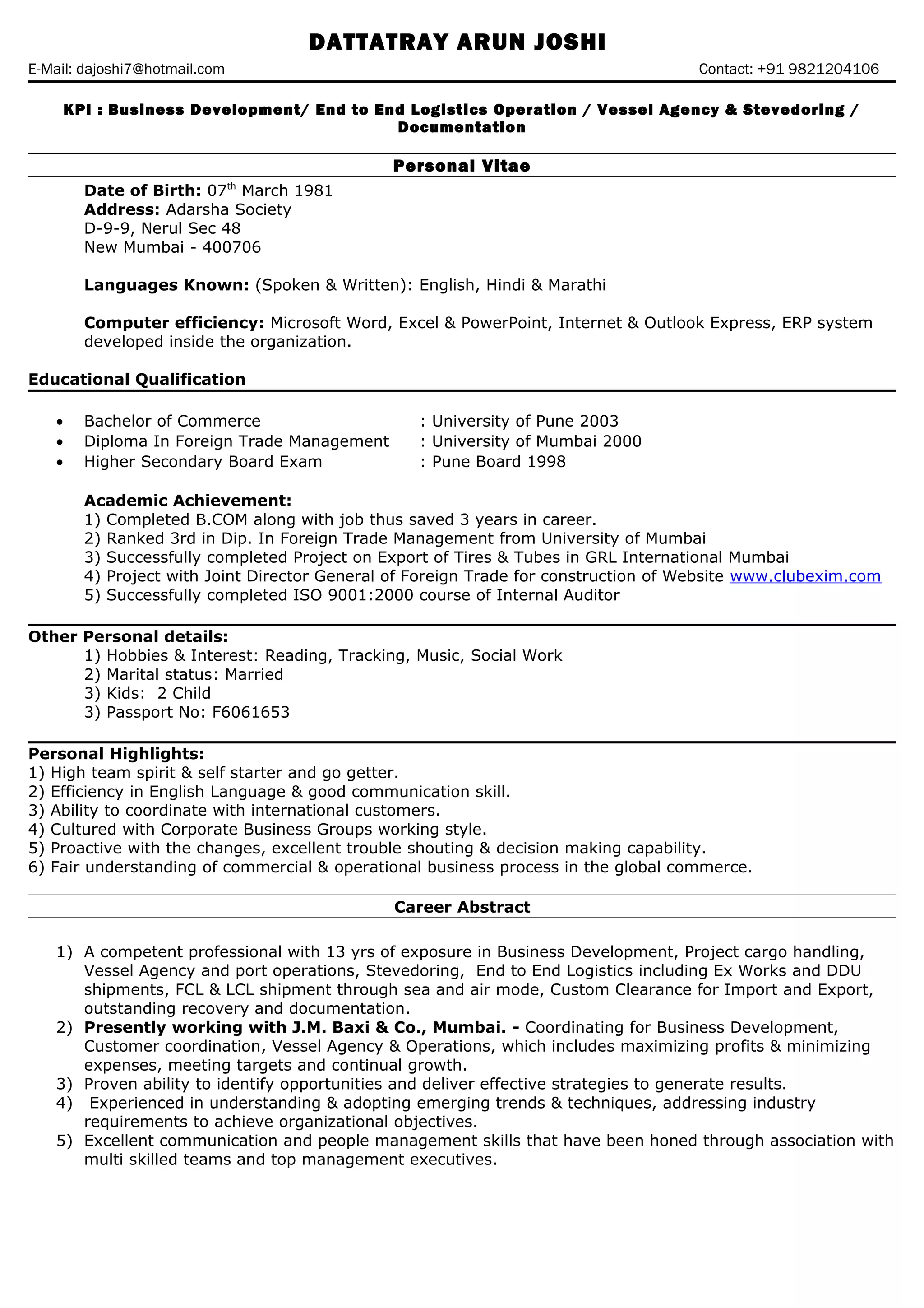datta resume | DOC