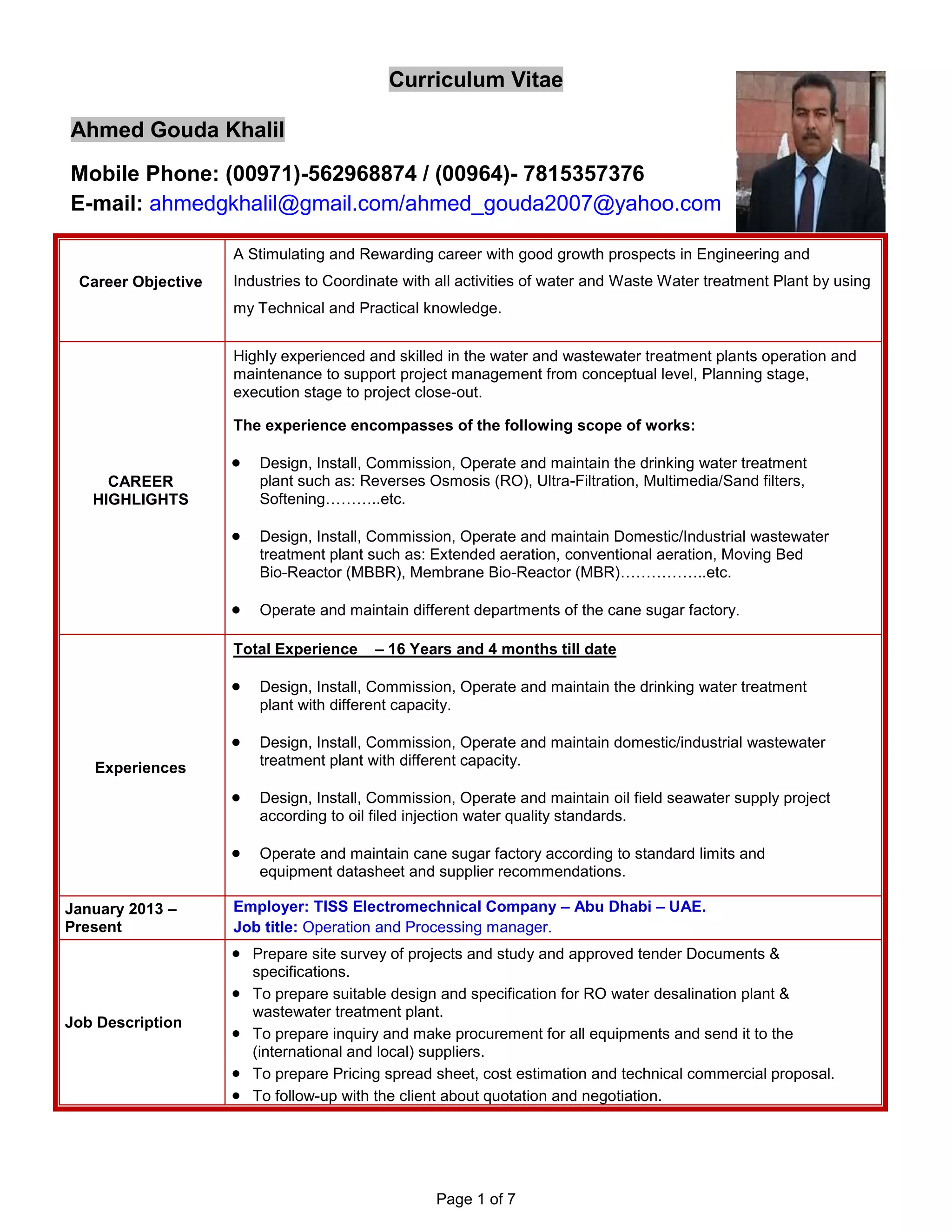 Ahmed Khalil CV & Resume | PDF