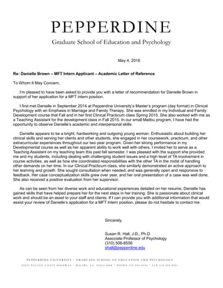 drhalldanielle brown letter of rec | PDF | Education