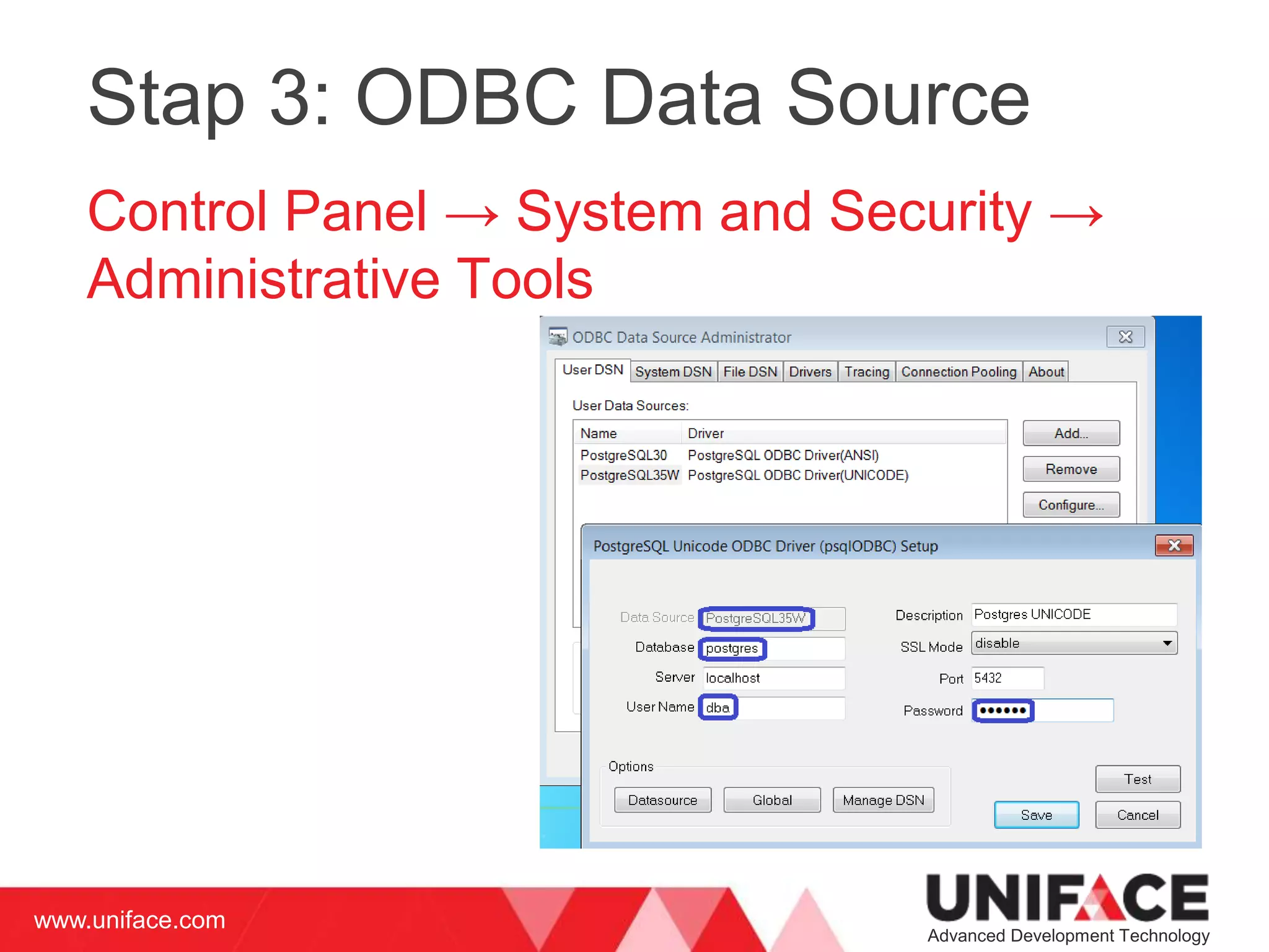 Uniface 9.7 en PostgreSQL | PPTX