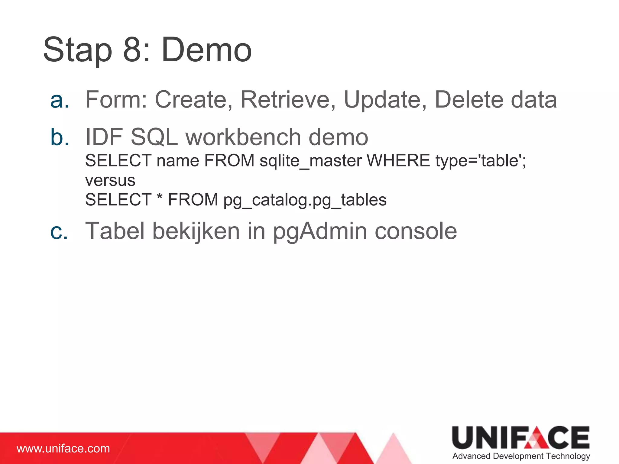 Uniface 9.7 en PostgreSQL | PPTX