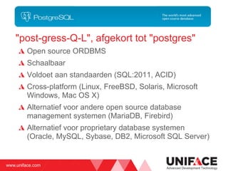 Uniface 9.7 en PostgreSQL | PPTX