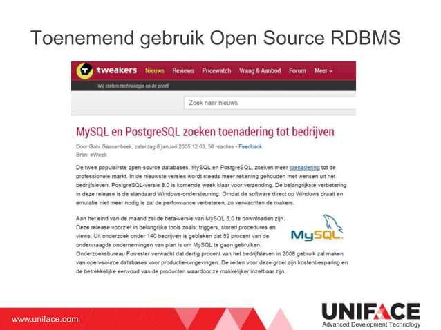 Uniface 9.7 en PostgreSQL | PPT
