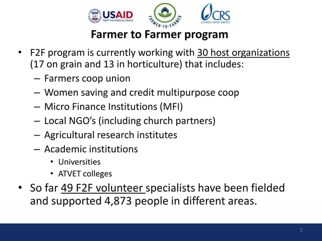 F2F program Ethiopia | PPT