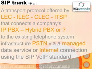 SIP dilivery methods and ROI | PPT