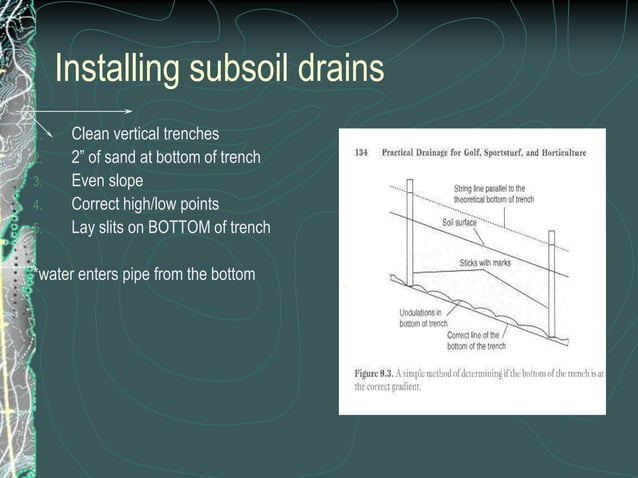 F3 Subsoil drainage and installation