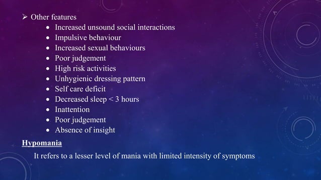 Bipolar affective disorder, current episode hypomanic F31.1: Bipolar ...