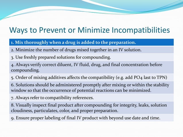 IV Drug Incompatibilities | PPTX