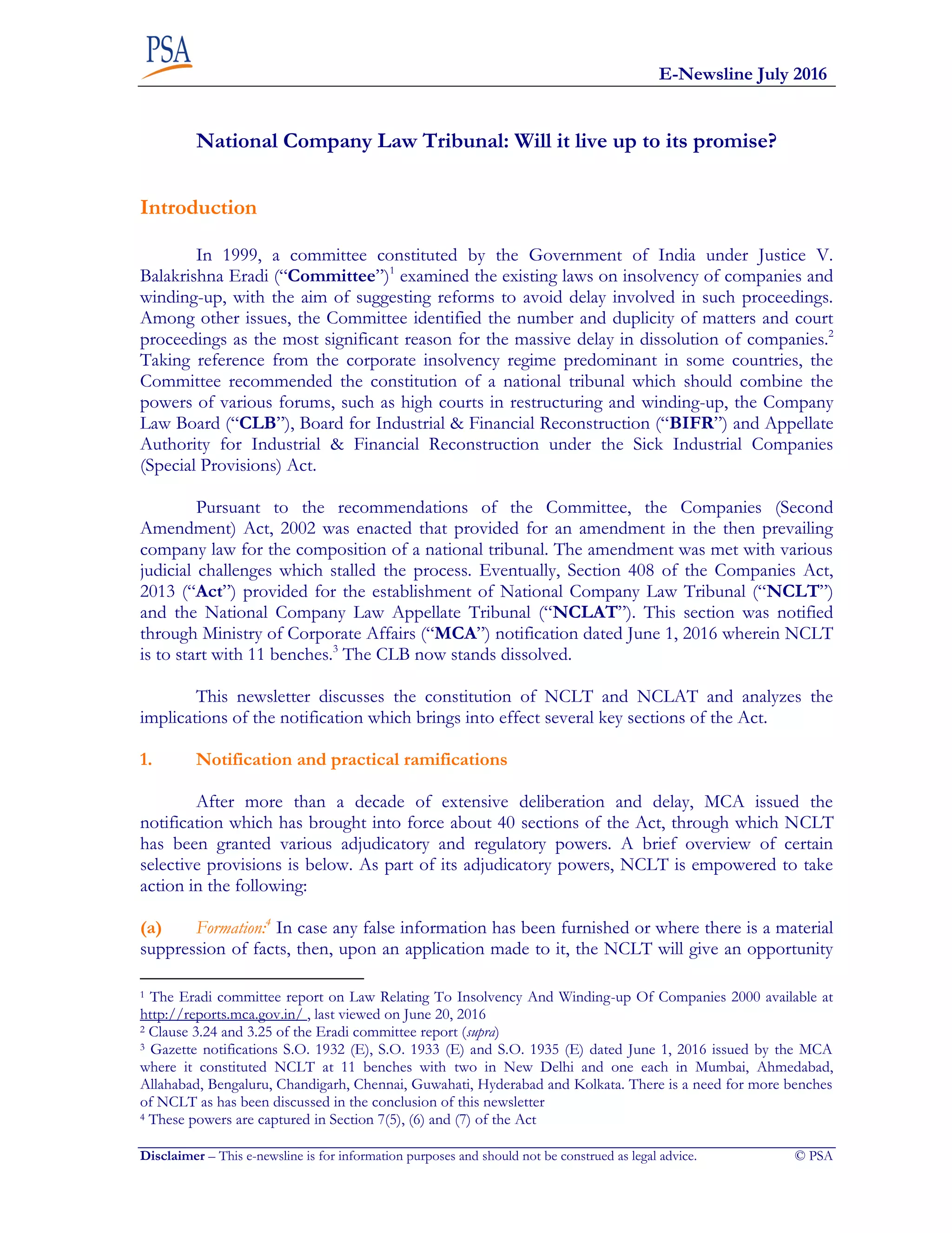 NCLT- Will it live up to its promise | PDF