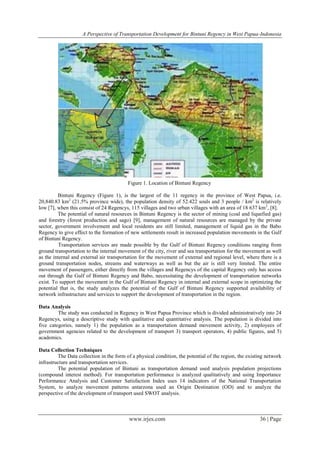 A Perspective of Transportation Development for Bintuni Regency in West ...