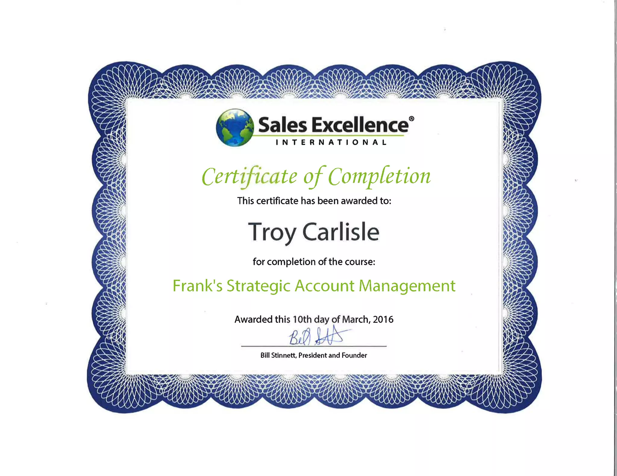 Sales Excellence SAM Completion Certificate | PDF