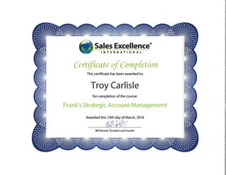 Sales Excellence SAM Completion Certificate | PDF