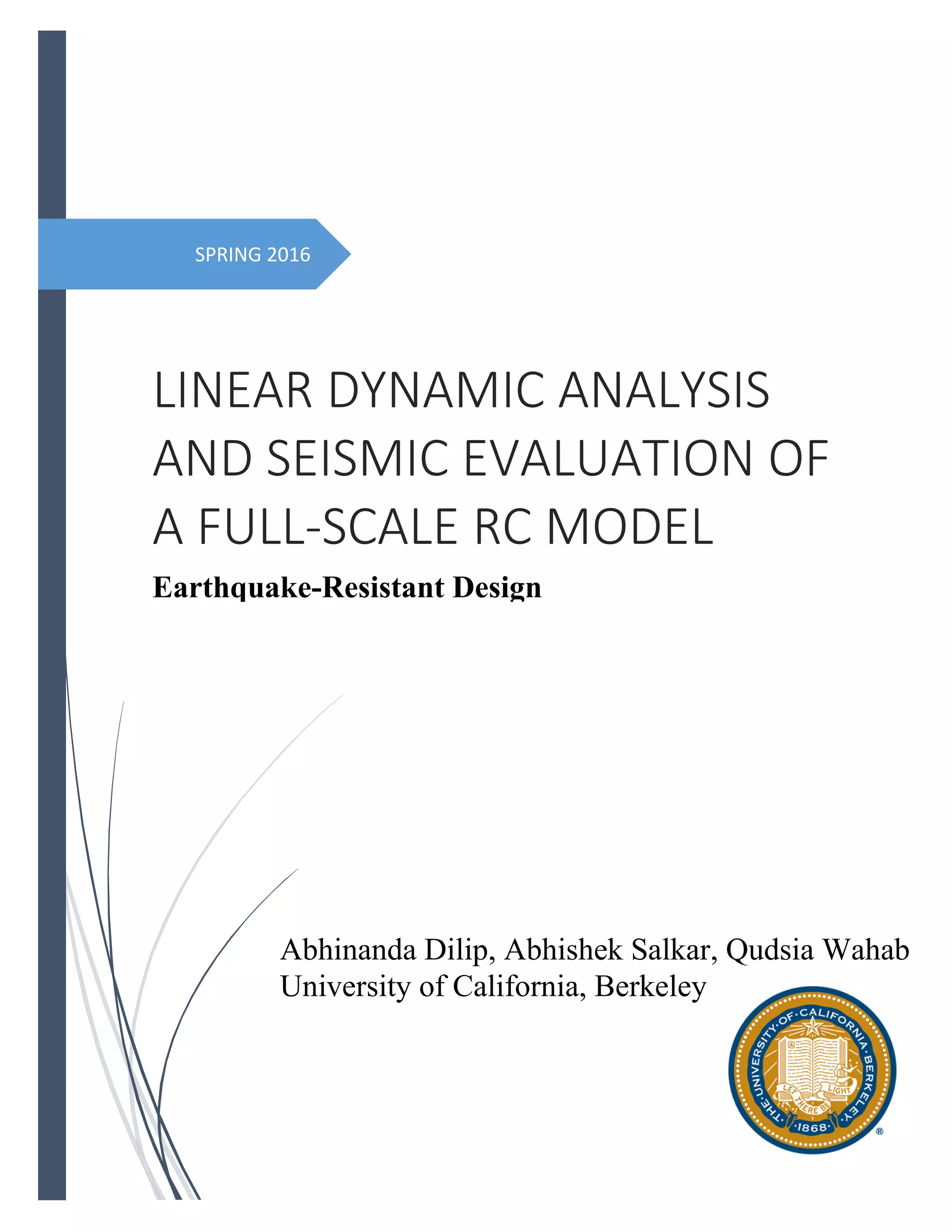 Linear Dynamic Analysis and Seismic Evaluation of RC Building | PDF
