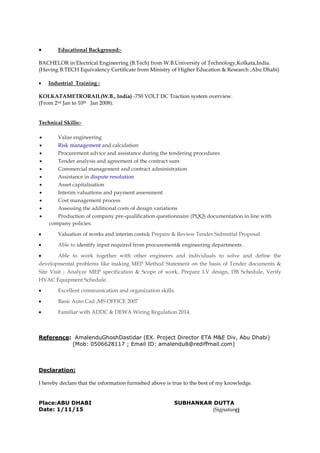 QS -MEP cv of S.Dutta 1-11-15 (1) (1) | PDF