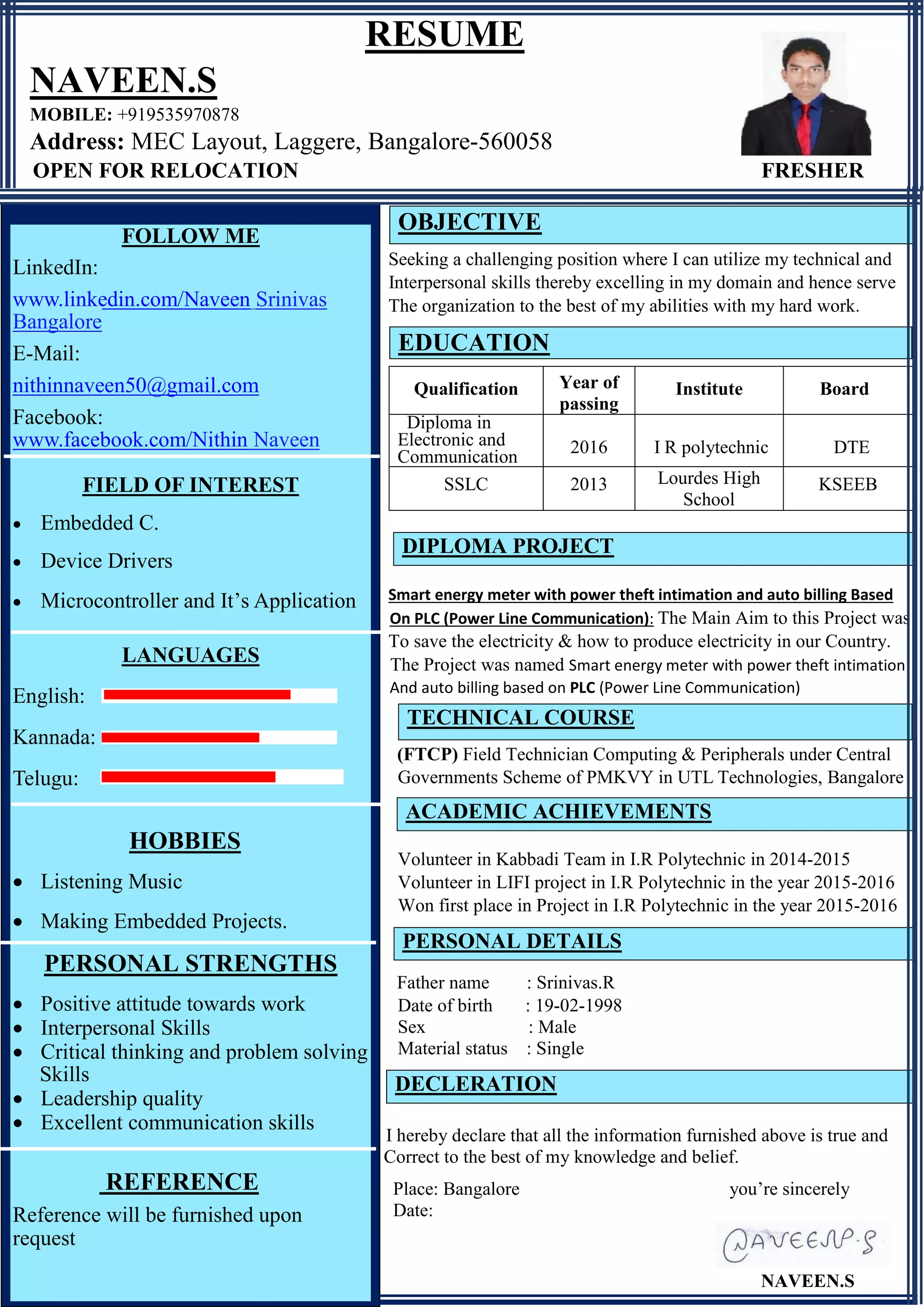 Naveen REsume | PDF