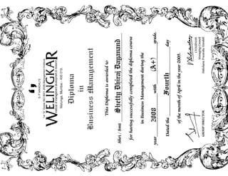 DBM - Welingkar Certificate | PDF