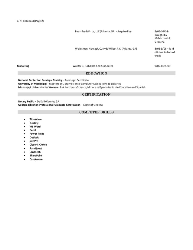 C N Robillard 10-13-15 Value Based Resume 1 | PDF