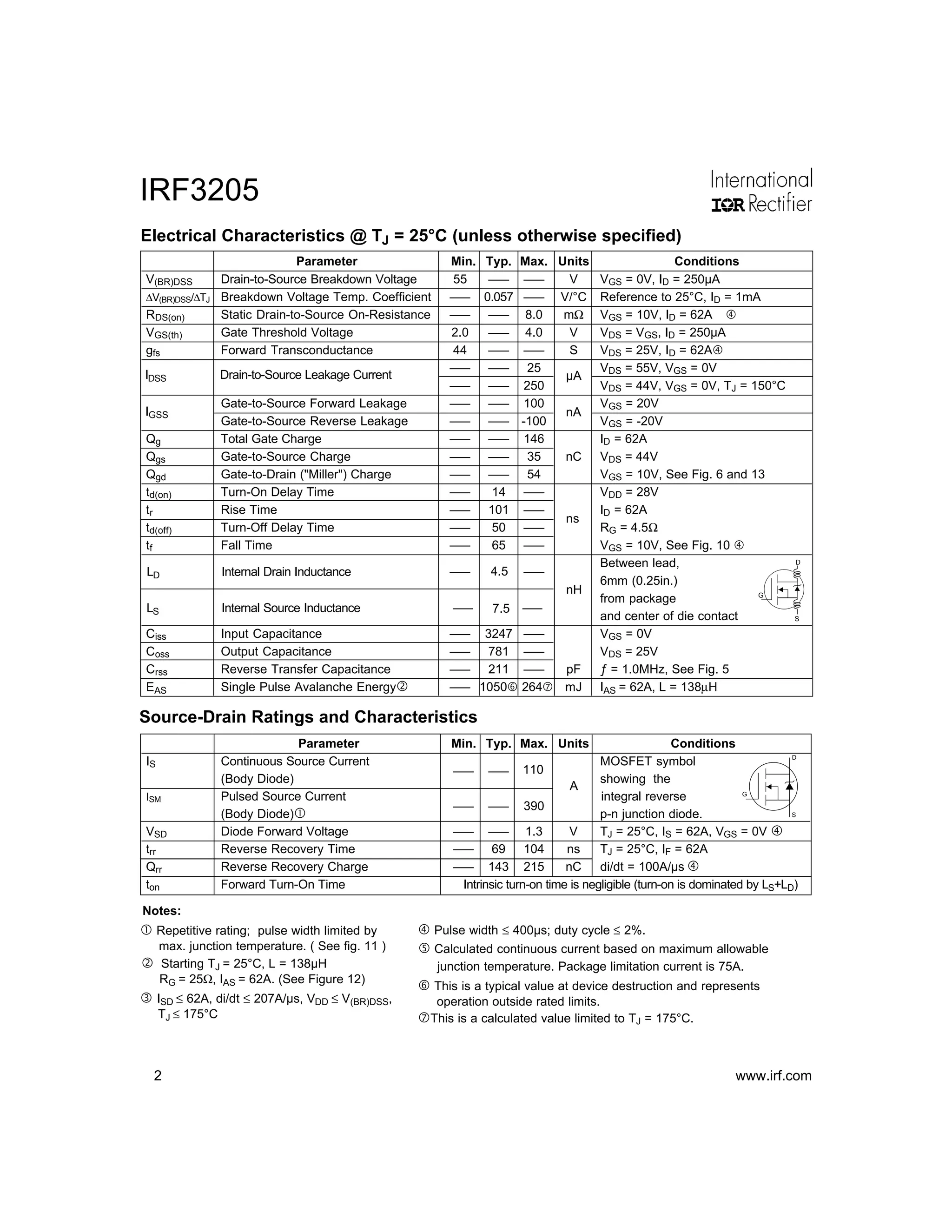 Original Mosfet F3205S 3205 IRF3205S IRF3205 55V 110A TO-252-3 New ...