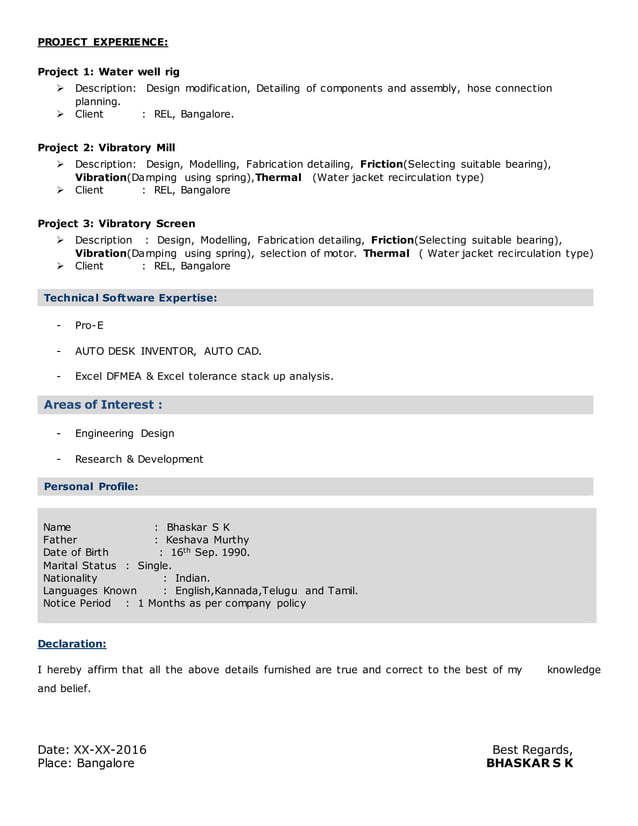 BHASKAR-CV | DOCX | Civil Engineering Industry | Industries