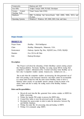 Bharath Hadoop Resume | PDF