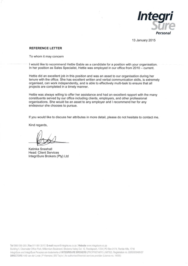 Reference letter | PDF