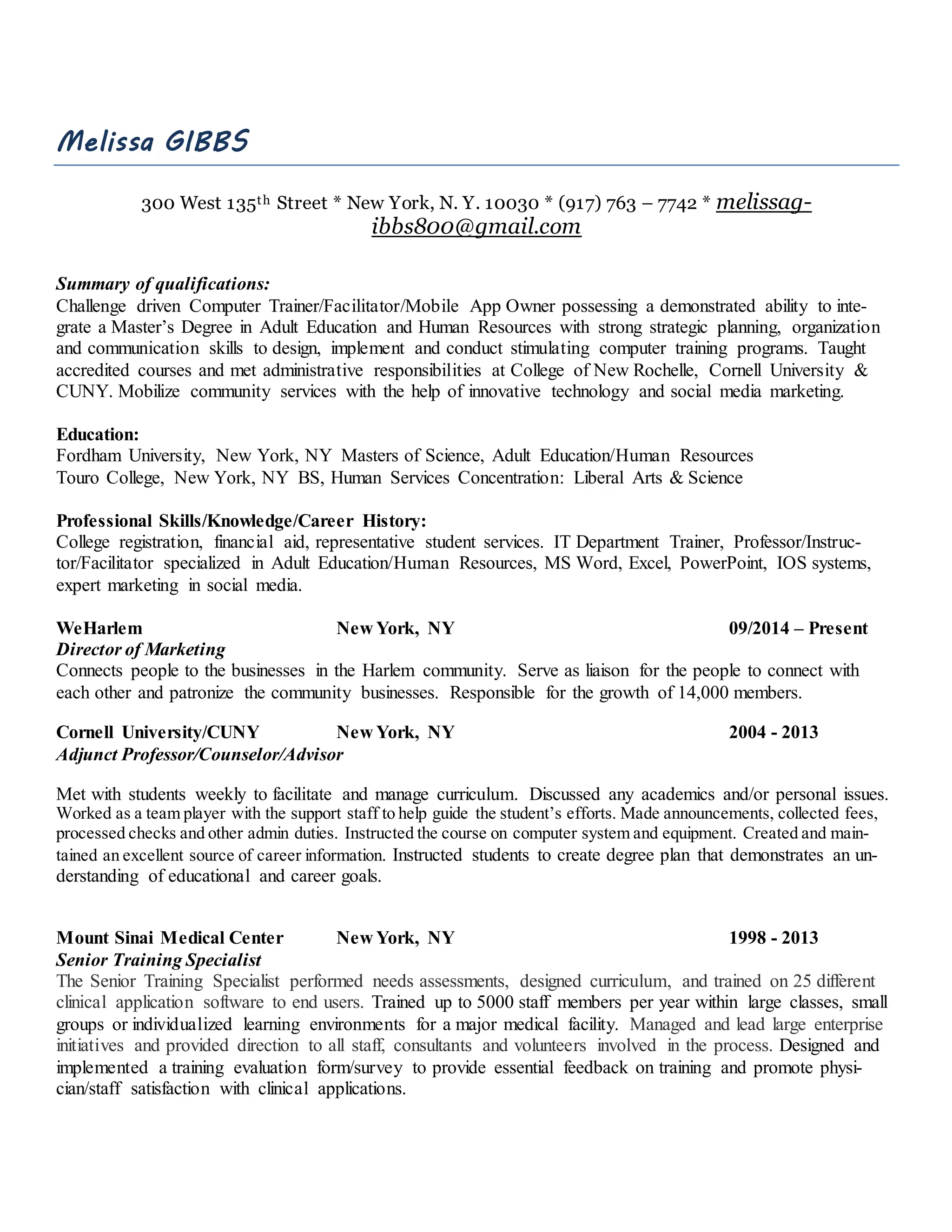 Gibbs, Melissa resume_2015 | DOCX