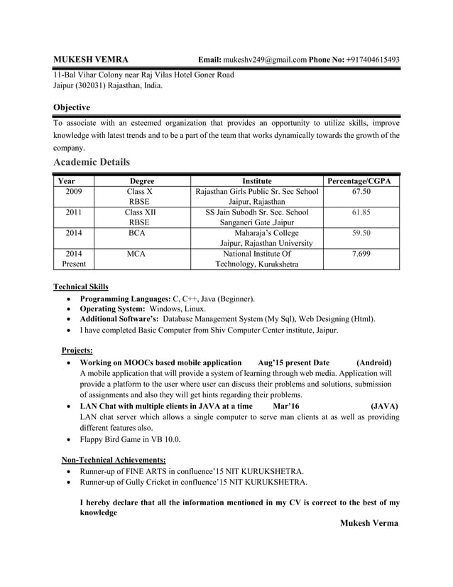 CV _mukesh(5141085) | PDF